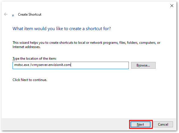 How to create a Remote Desktop shortcut – EnvizionIT Knowledge Base