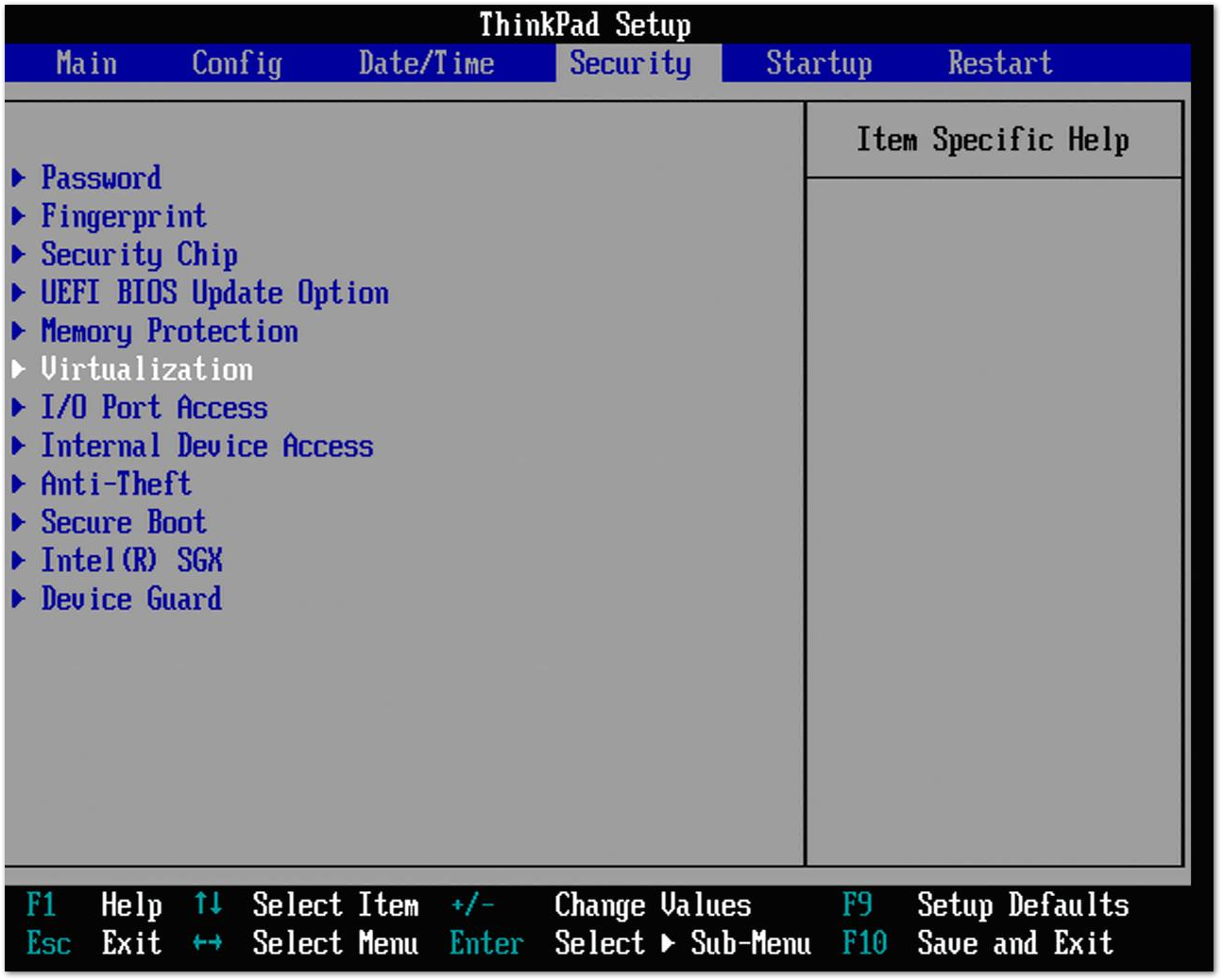 How to enable virtualization in ThinkPad BIOS – EnvizionIT Knowledge Base